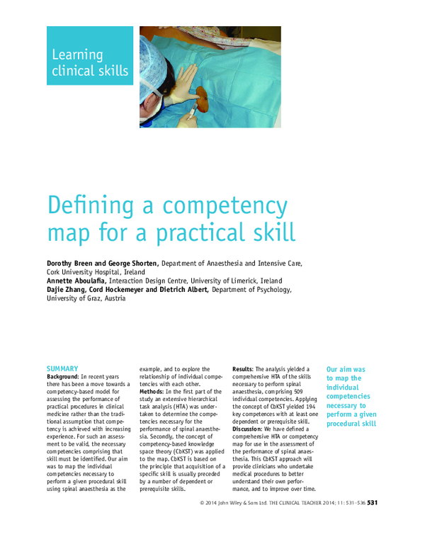 (PDF) Defining a competency map for a practical skill