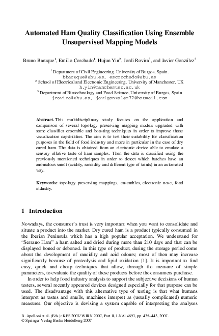 (PDF) Automated Ham Quality Classification Using Ensemble Unsupervised Mapping Models