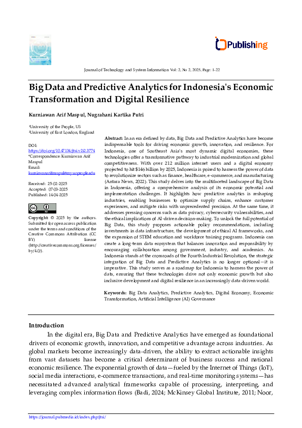 (PDF) Big Data and Predictive Analytics for Indonesia's Economic ...