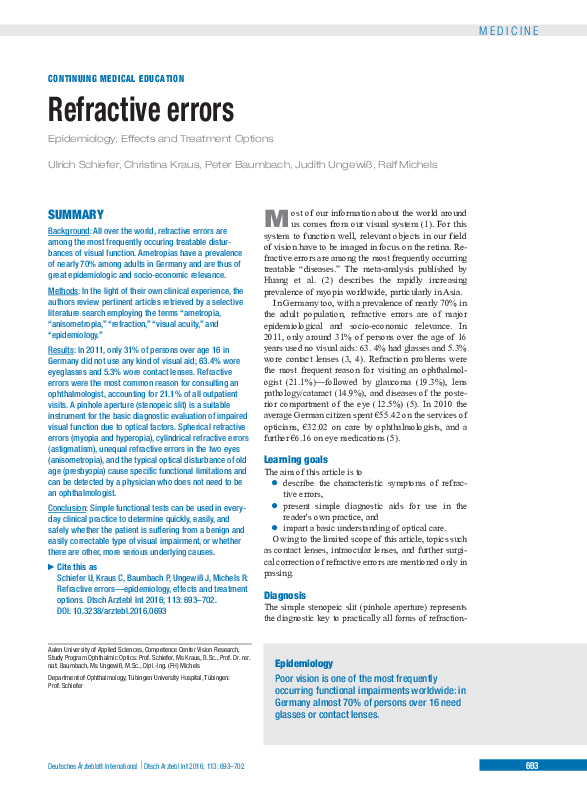 (PDF) Refractive errors