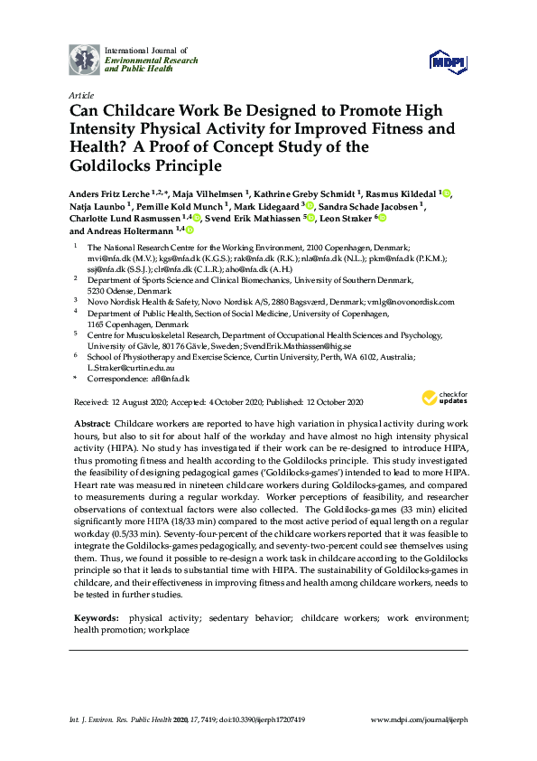 (PDF) Can Childcare Work Be Designed to Promote High Intensity Physical Activity for Improved ...