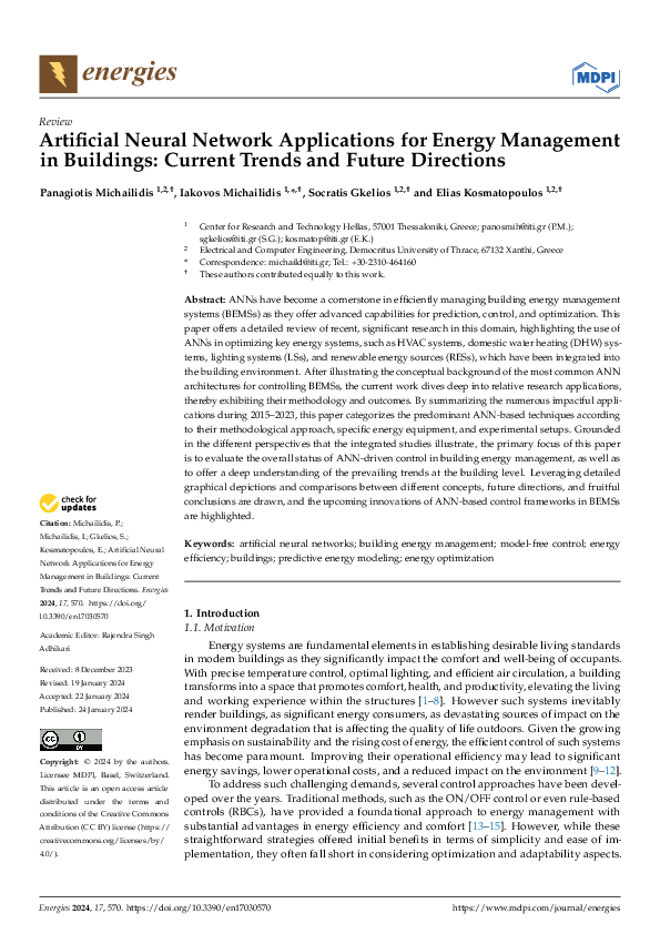 (PDF) Artificial Neural Network Applications for Energy Management in Buildings: Current Trends ...