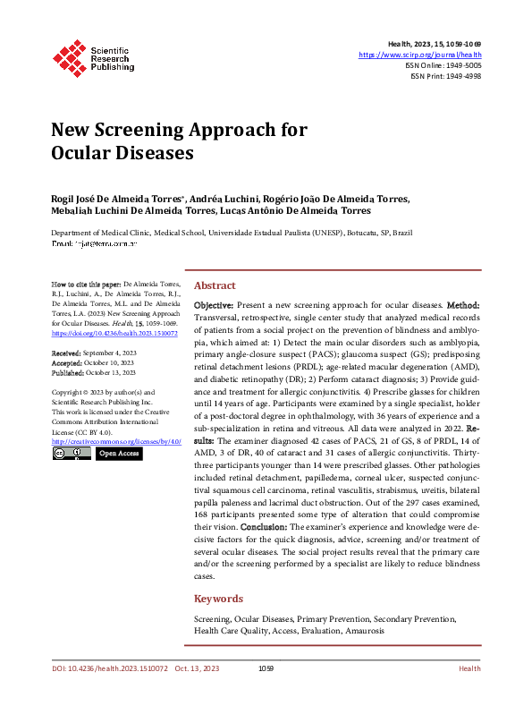 (PDF) New Screening Approach for Ocular Diseases