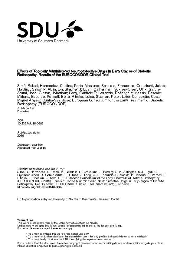 (PDF) Effects of Topically Administered Neuroprotective Drugs in Early ...