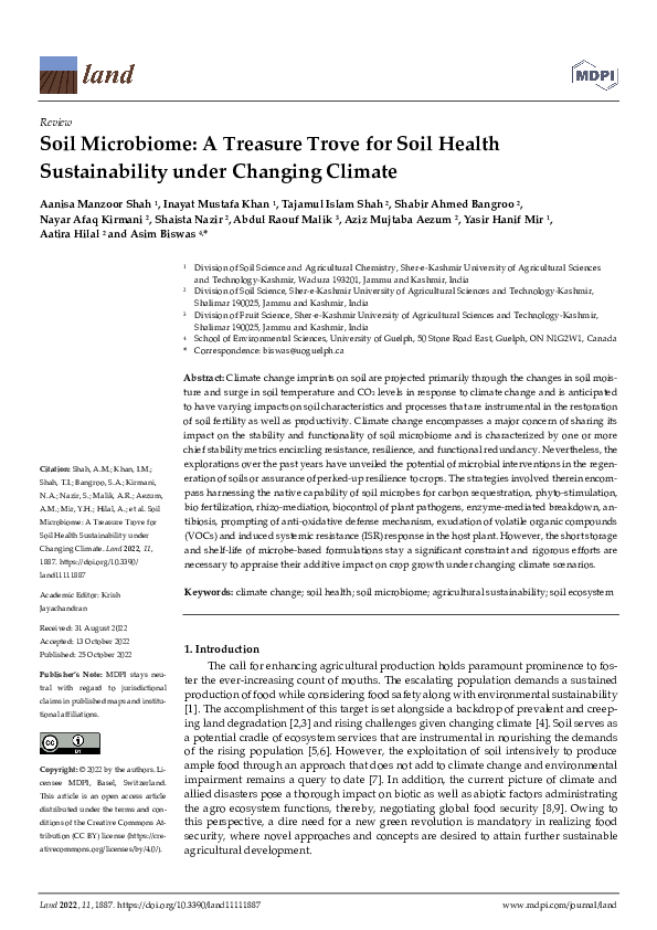 (PDF) Soil Microbiome: A Treasure Trove for Soil Health Sustainability ...