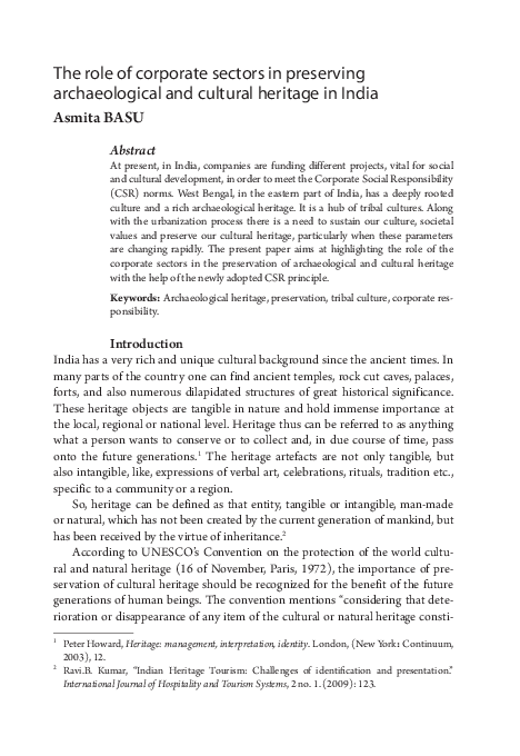 (PDF) Asmita Basu, The role of corporate sectors in preserving ...