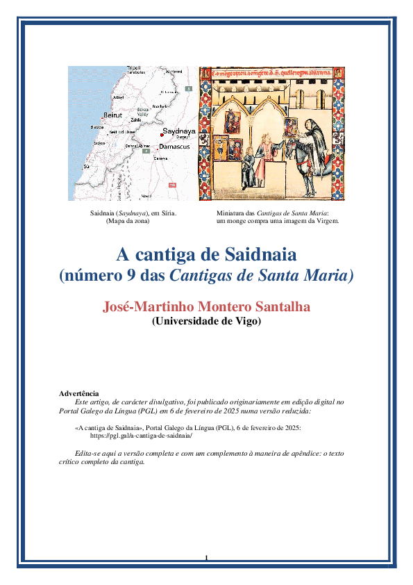 (PDF) A cantiga de Saidnaia (número 9 das "Cantigas de Santa Maria") [2025]