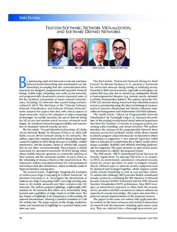 (PDF) Telecom Software, Network Virtualization, and Software Defined Networks