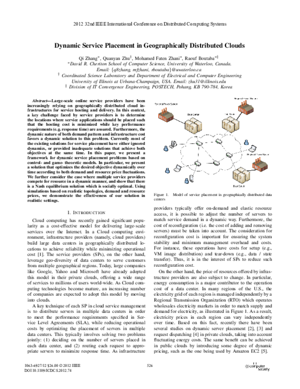 (PDF) Dynamic Service Placement in Geographically Distributed Clouds