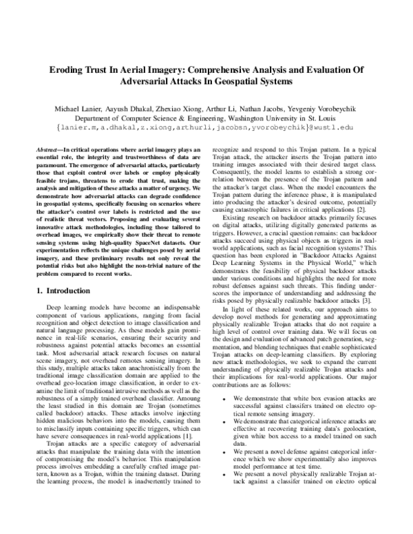 (PDF) Eroding Trust In Aerial Imagery: Comprehensive Analysis and ...