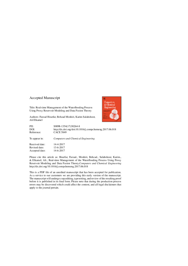 (PDF) Real-time management of the waterflooding process using proxy reservoir modeling and data ...