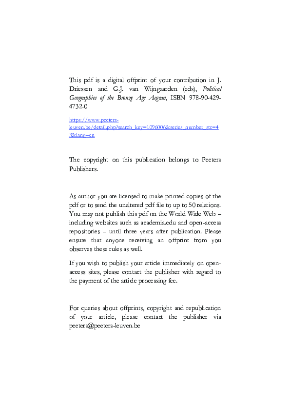 (PDF) The Political Geography of Central Crete during the Early ...