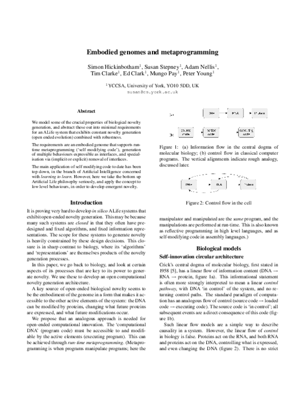 (PDF) Embodied genomes and metaprogramming