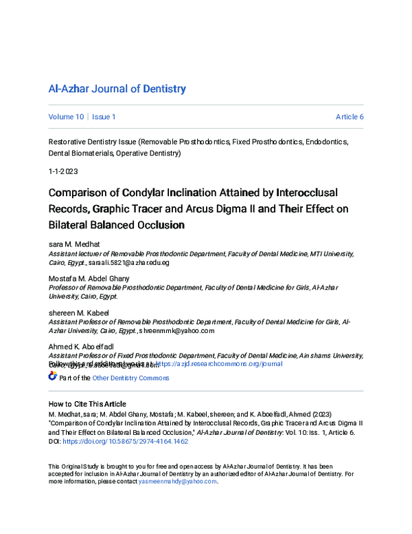 (PDF) Comparison of Condylar Inclination Attained by Interocclusal ...