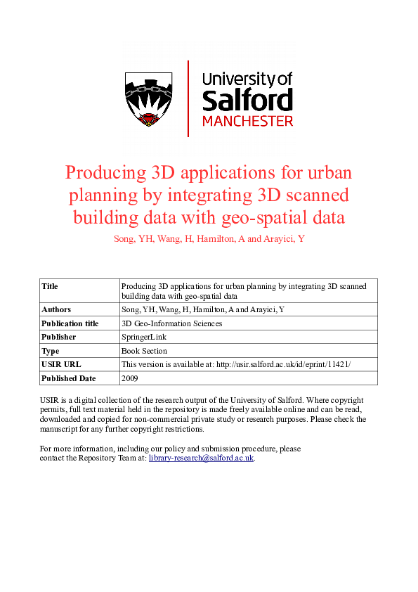 (PDF) Producing 3D Applications for Urban Planning by Integrating 3D ...