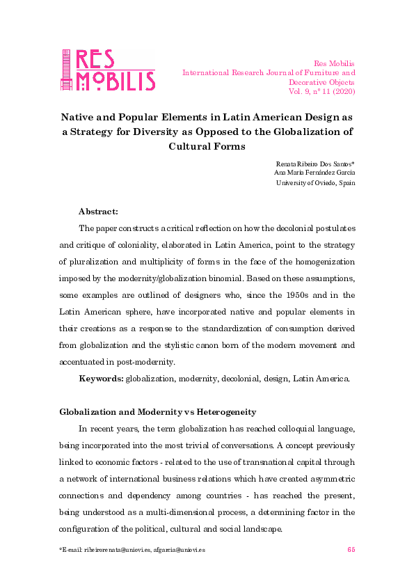 (PDF) Native and Popular Elements in Latin American Design as a ...