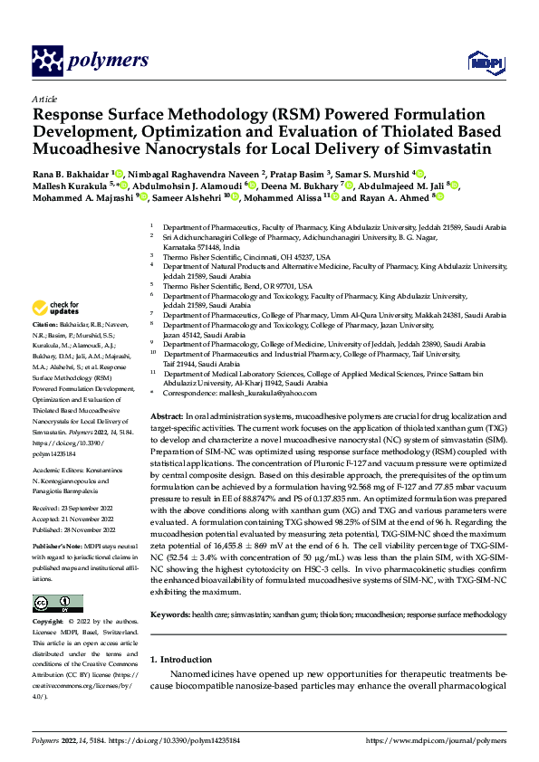 (PDF) Response Surface Methodology (RSM) Powered Formulation Development, Optimization and ...