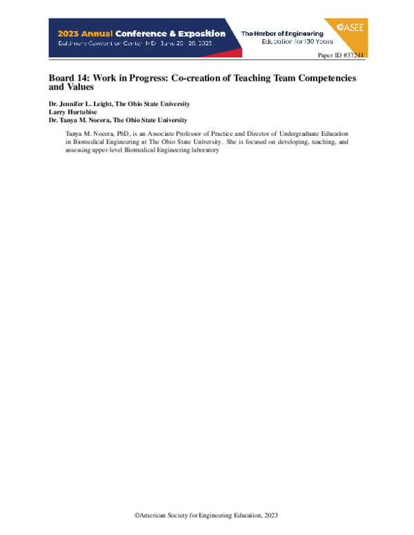 (PDF) Board 14: Work in Progress: Co-creation of Teaching Team ...