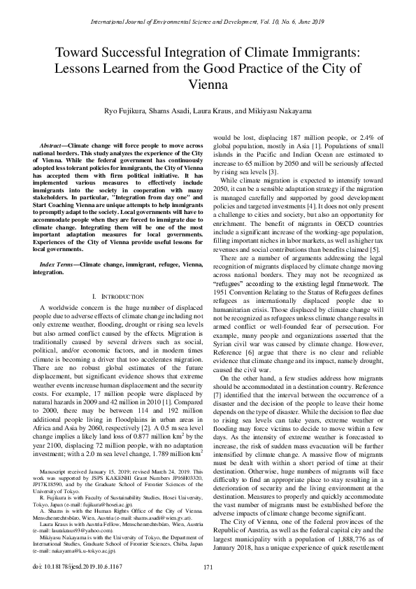 (PDF) Toward Successful Integration of Climate Immigrants: Lessons ...