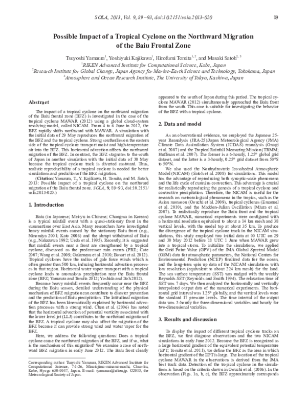 (PDF) Possible Impact of a Tropical Cyclone on the Northward Migration ...