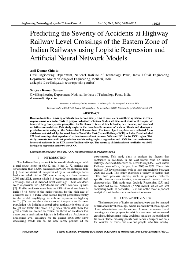 Predicting The Severity Of Accidents At Highway Railway Level Crossings