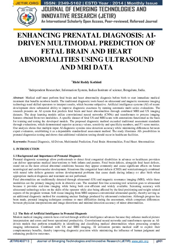 (PDF) Enhancing Prenatal Diagnosis: Ai-Driven Multimodal Prediction Of ...