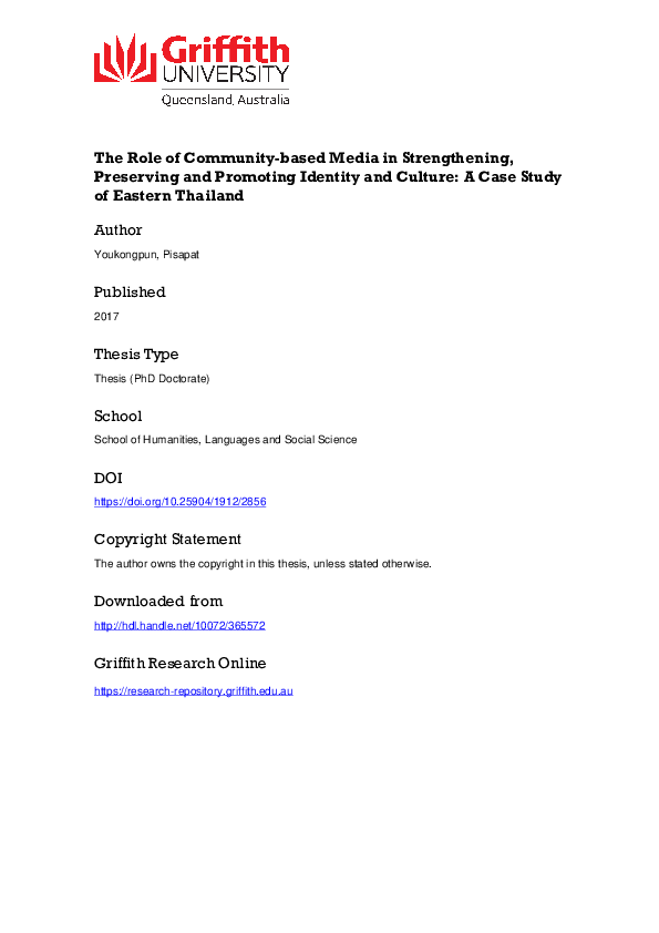 (PDF) The Role of Community-based Media in Strengthening, Preserving ...