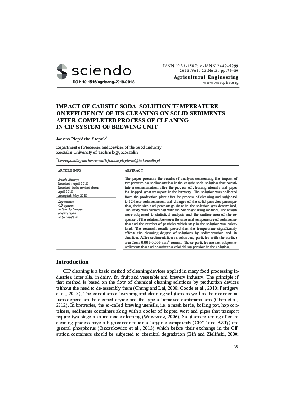(PDF) IMPACT OF CAUSTIC SODA SOLUTION TEMPERATURE ON EFFICIENCY OF ITS ...