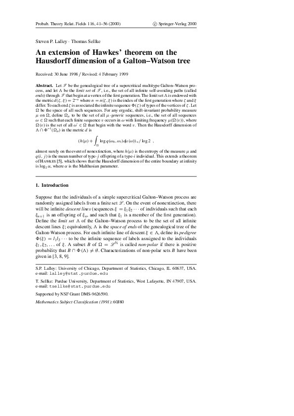 (PDF) An extension of Hawkes theorem on the Hausdorff dimension of a ...