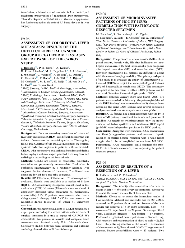 (PDF) Assessment of colorectal liver metastasis: results of the Dutch ...
