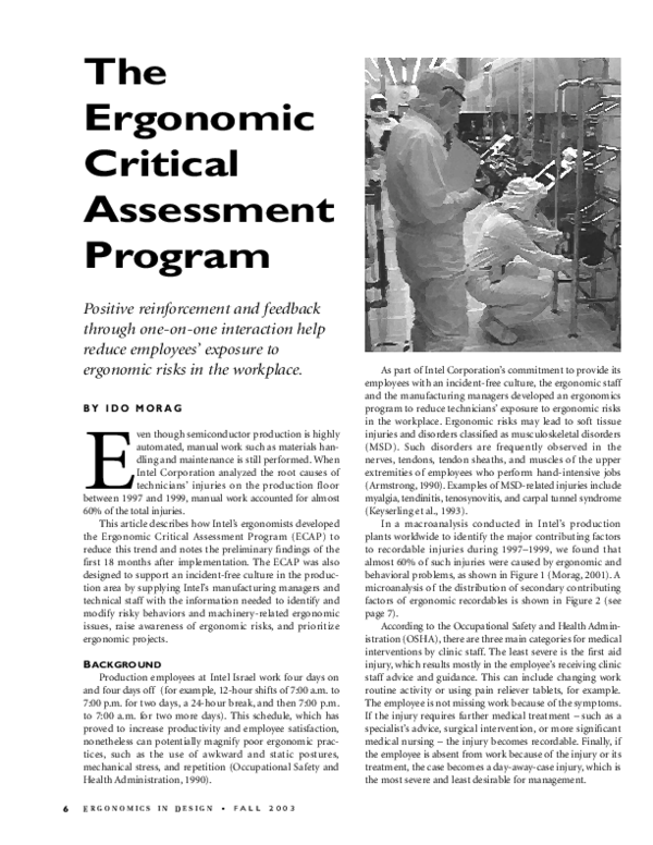 (PDF) The Ergonomic Critical Assessment Program