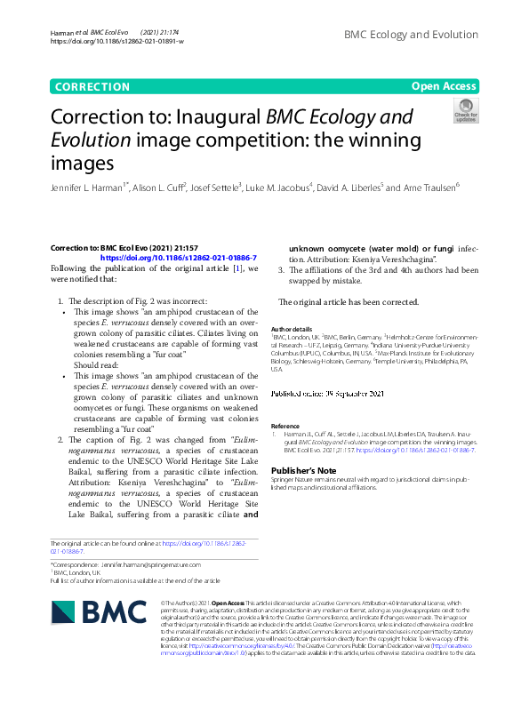 Correction to: Inaugural BMC Ecology and Evolution image competition ...
