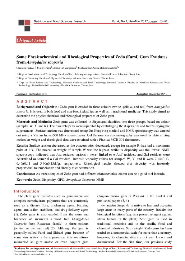 (PDF) Some Physicochemical and Rheological Properties of Zedo (Farsi ...