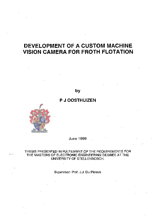(PDF) Development of a custom machine vision camera for froth flotation