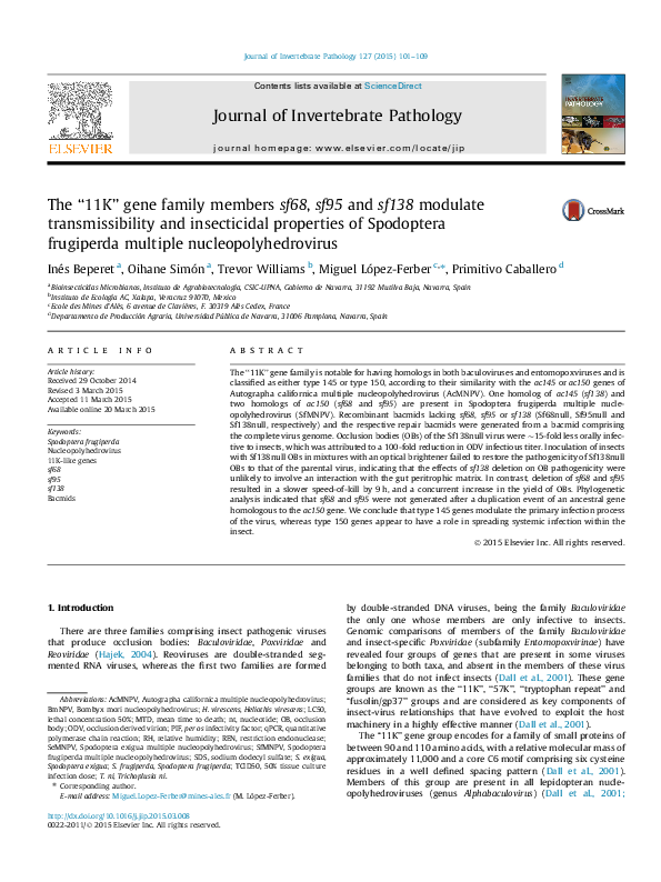 (PDF) The “11K” gene family members sf68, sf95 and sf138 modulate ...