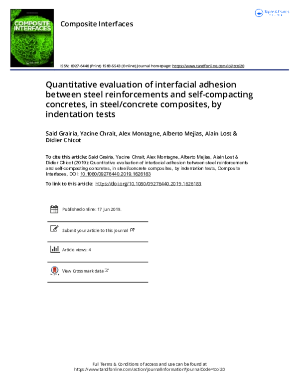 (PDF) Quantitative evaluation of interfacial adhesion between fiber and ...