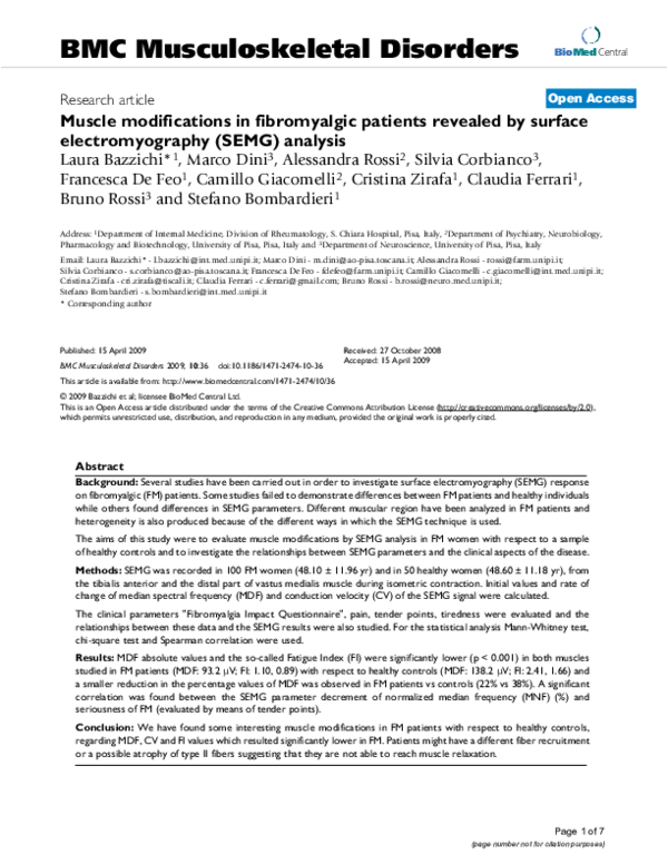 Muscle modifications in fibromyalgic patients revealed by surface ...