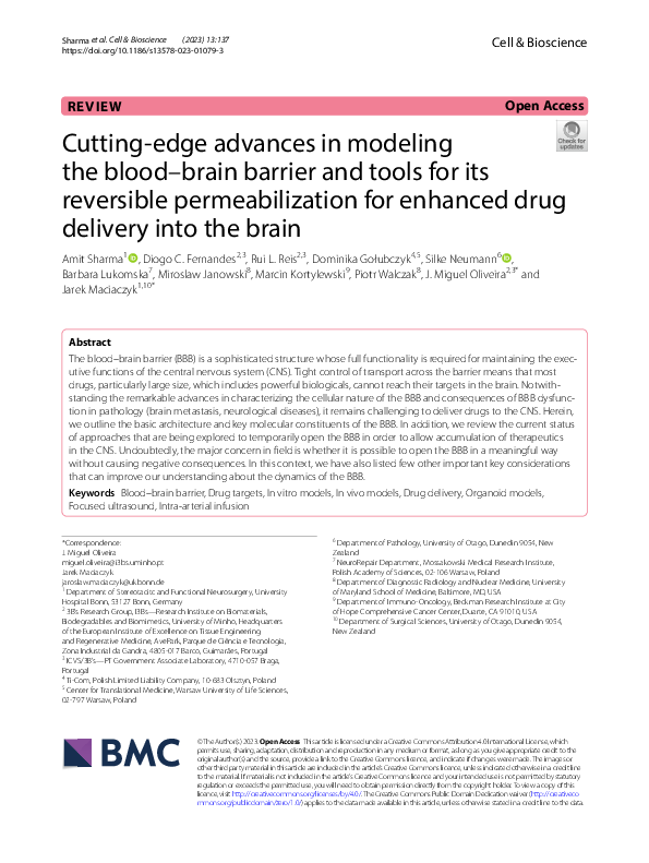 (PDF) Cutting-edge advances in modeling the blood–brain barrier and ...