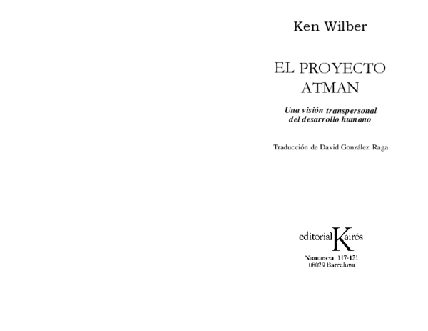 (PDF) Proyecto Atman - Ken Wilber