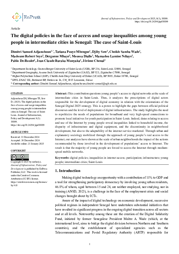 (PDF) The digital policies in the face of access and usage inequalities among young people in ...