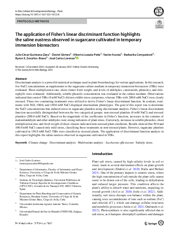 (PDF) The application of Fisher's linear discriminant function ...