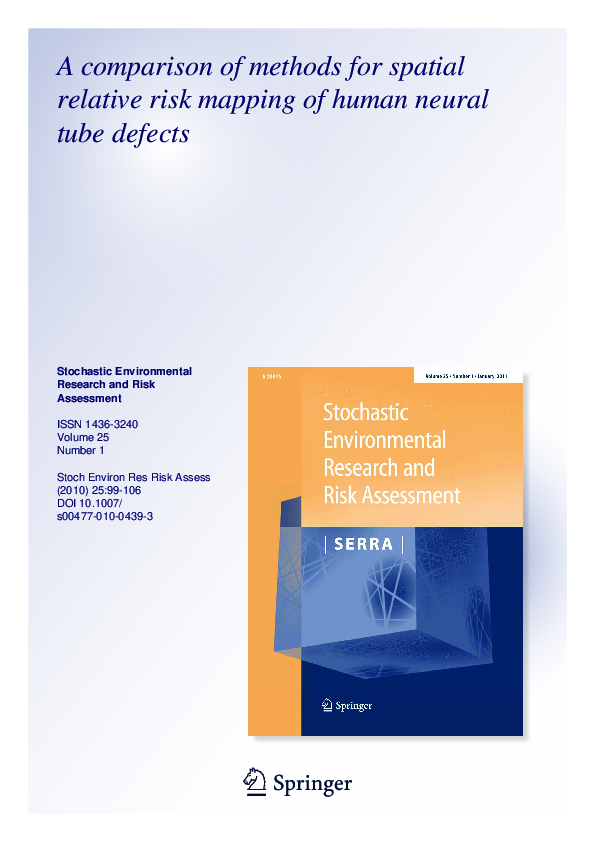 A comparison of methods for spatial relative risk mapping of human neural tube defects
