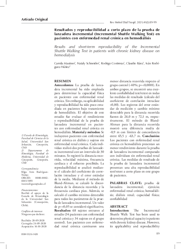 (PDF) Resultados y reproducibilidad a corto plazo de la prueba de ...