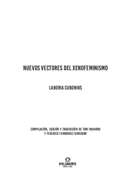 (PDF) Prólogo a "Nuevos vectores del xenofeminismo" de Laboria Cuboniks ...