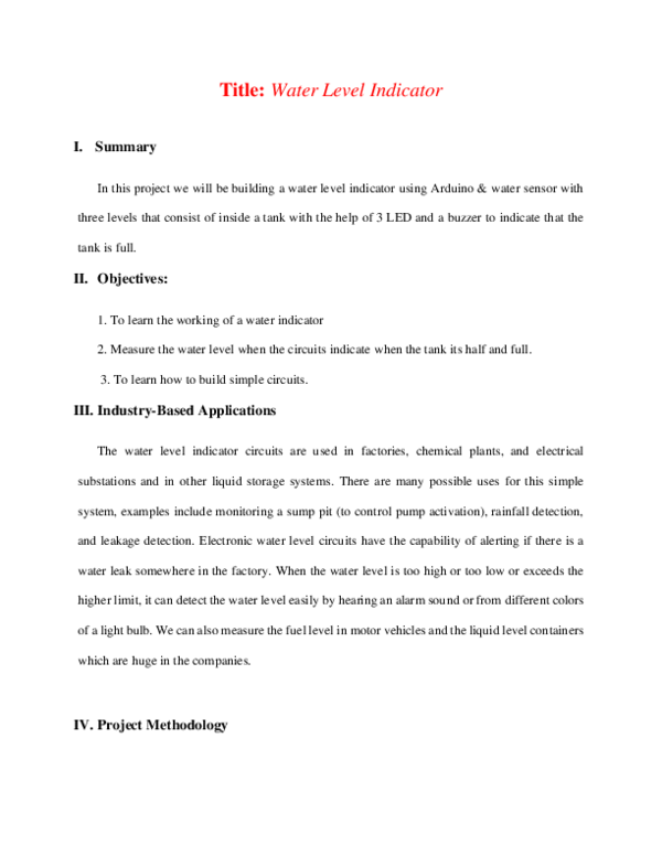 (PDF) Water Level Indicator