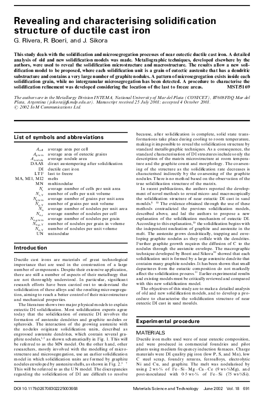 (PDF) Revealing and characterising solidification structure of ductile ...