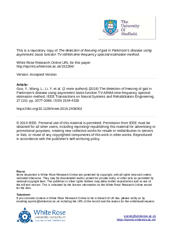 Pdf The Detection Of Freezing Of Gait In Parkinsons Disease Using Asymmetric Basis Function