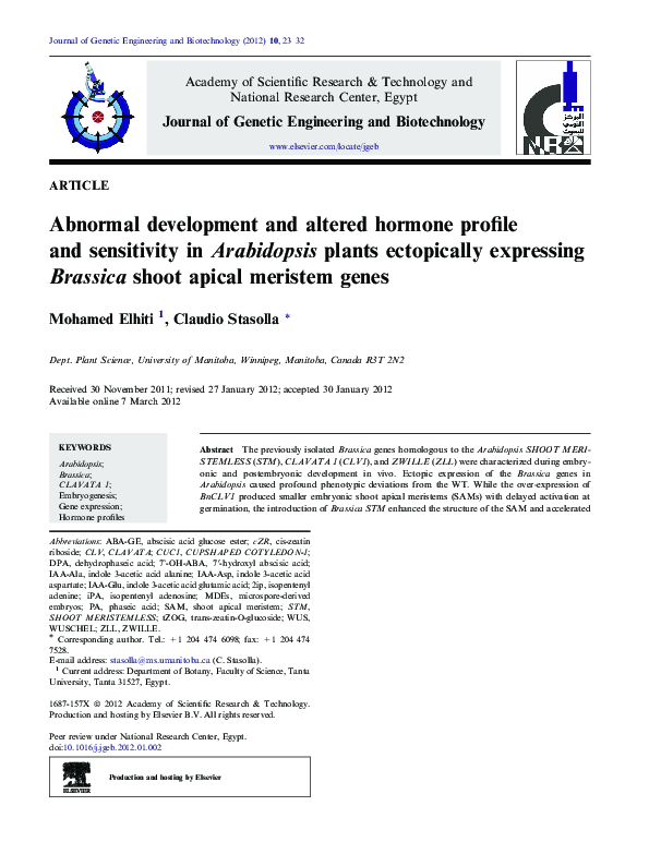 (PDF) Abnormal development and altered hormone profile and sensitivity ...