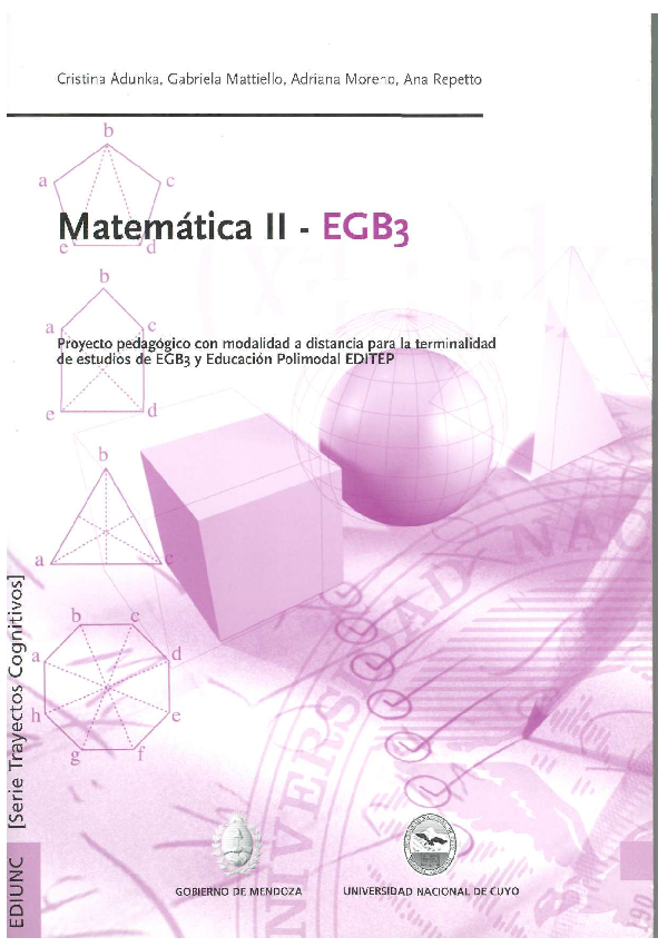 (PDF) Matemática II-EGB 3 : proyecto pedagógico con modalidad a distancia para la terminalidad ...
