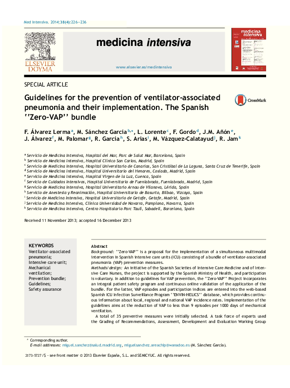 (PDF) Guidelines for the prevention of ventilator-associated pneumonia ...